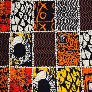 African Wax Print / Collage Print / Patched Print Fabric / 100% Cotton ...