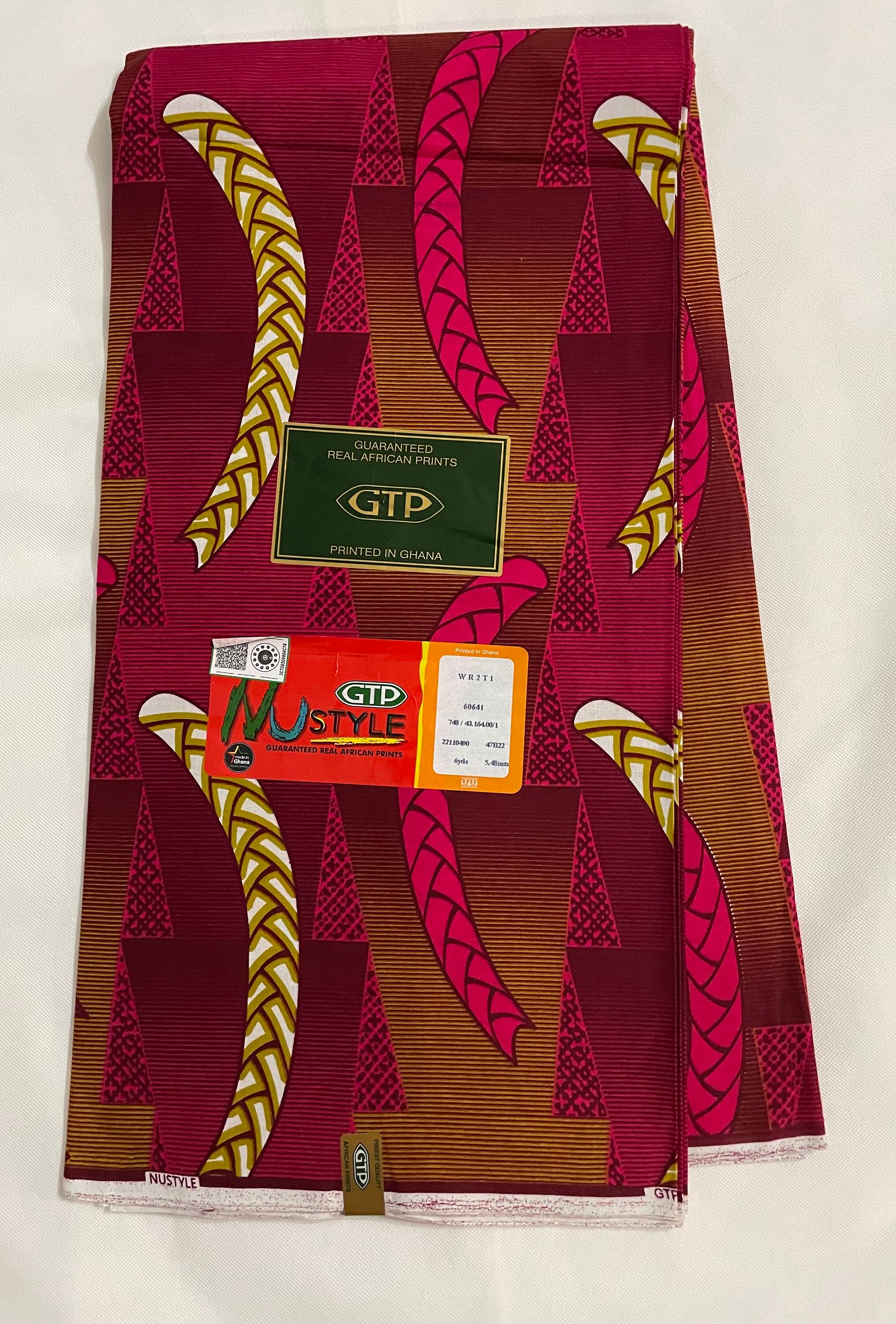 GTP African Wax Print Fabric: Fuschia, Caramel, & White (per Yard) - Etsy