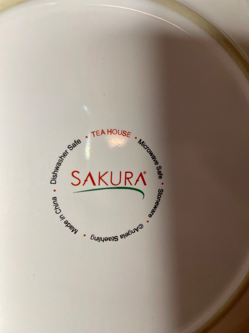 Set of 3 Stoneware Sakura Tea House by Angela Staehling Square Dessert ...