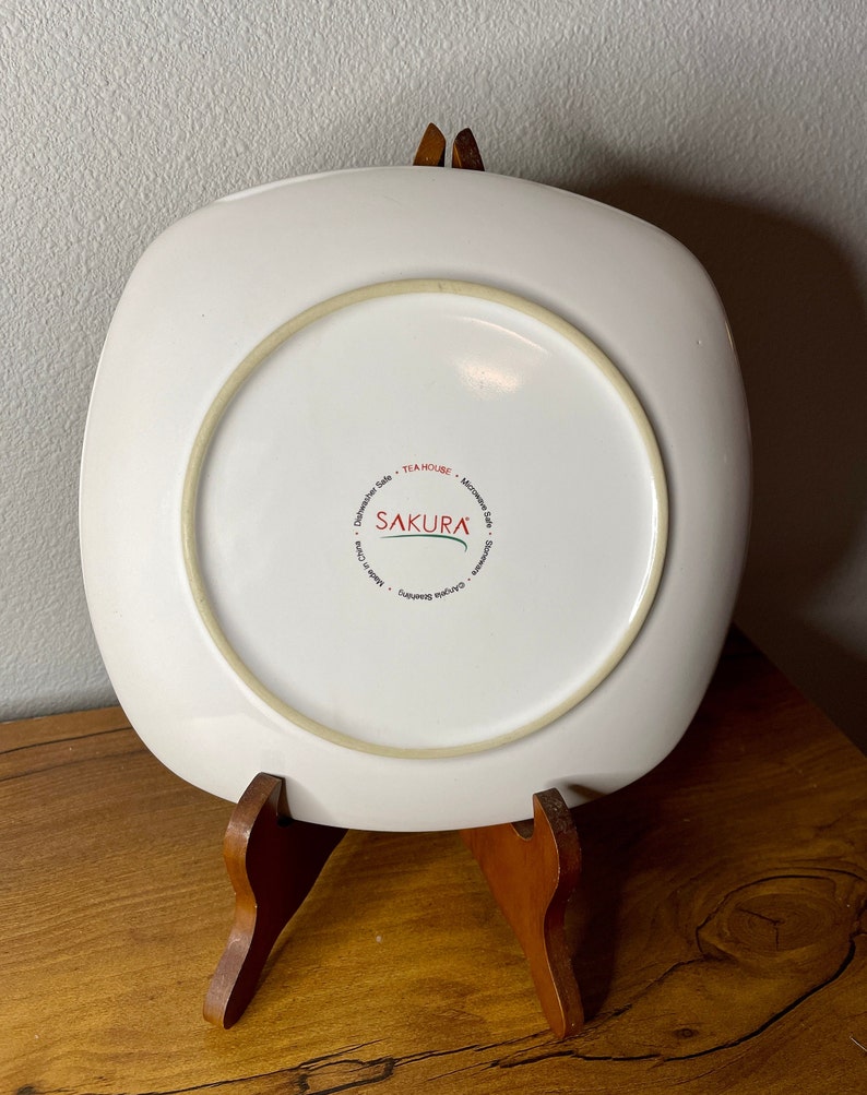 Set of 3 Stoneware Sakura Tea House by Angela Staehling Square Dessert ...