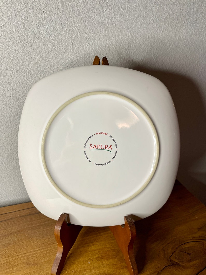 Set of 3 Stoneware Sakura Tea House by Angela Staehling Square Dessert ...