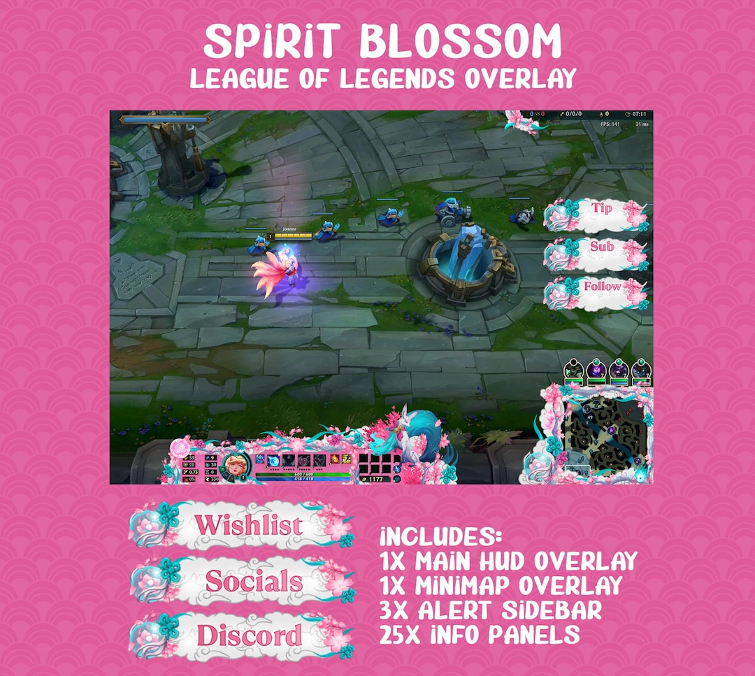 League of Legends Stream Overlay: Spirit Blossom Ahri Edition (PNG ...