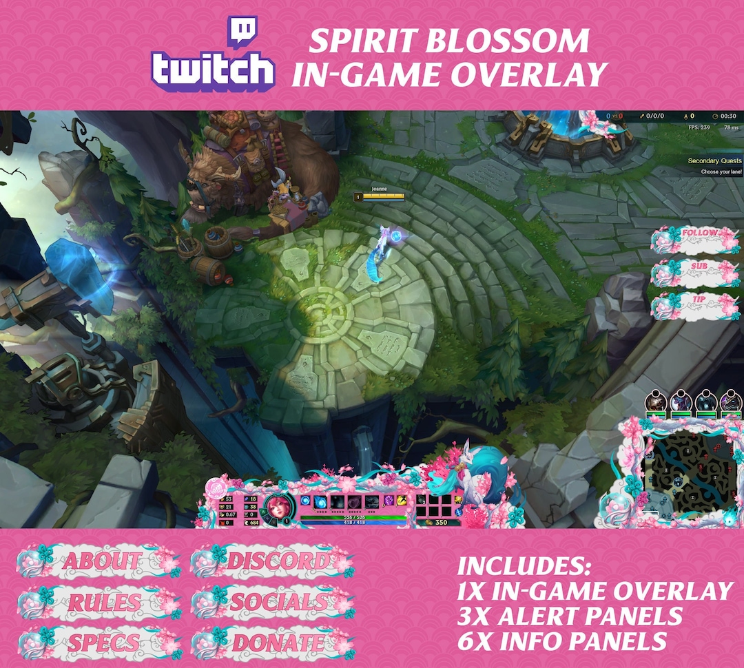 League of Legends Spirit Blossom Ahri Stream Overlay | In-game Twitch ...