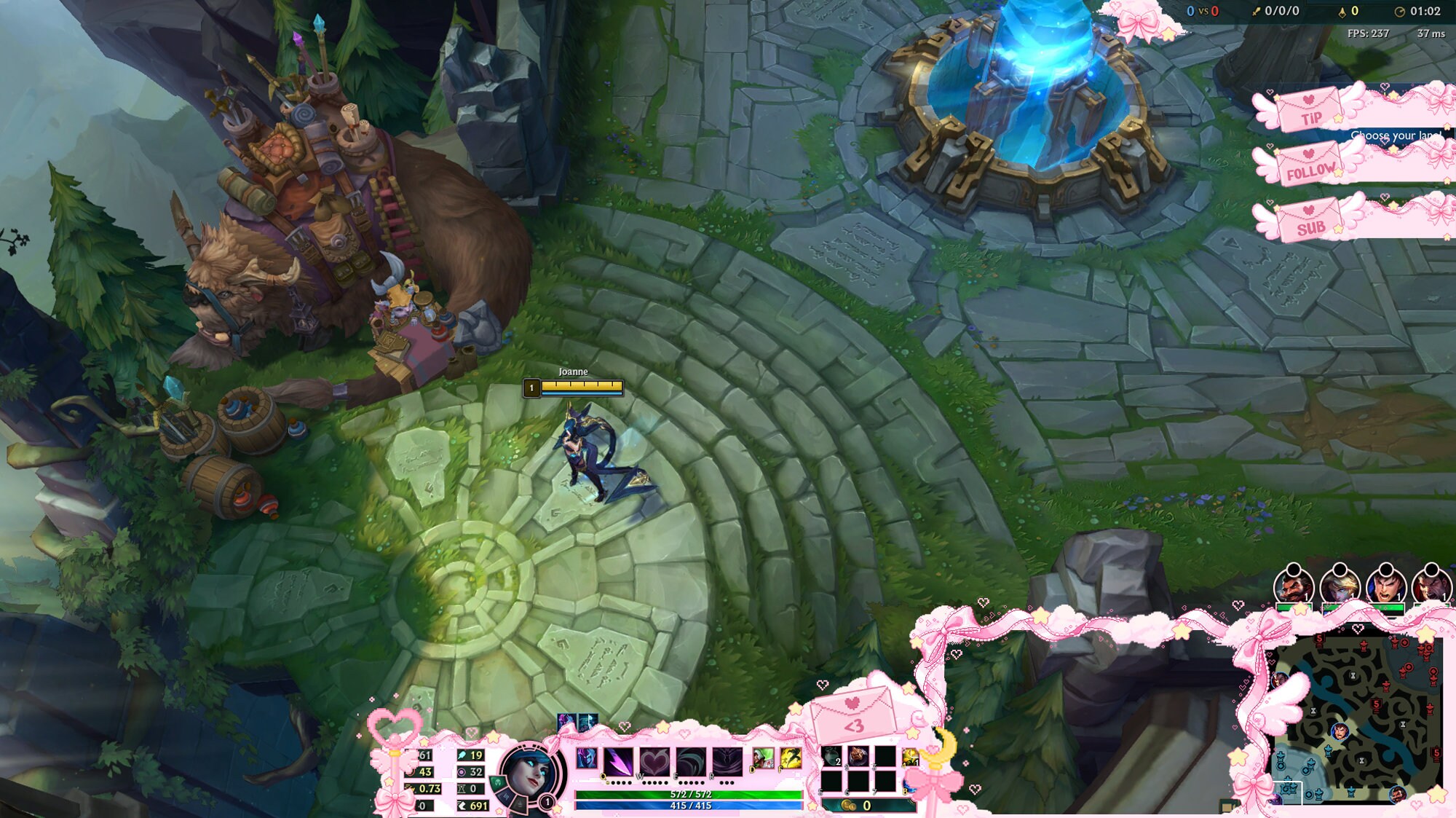 League of Legends Pretty Pink Pixel Stream Overlay for Twitch In-game ...