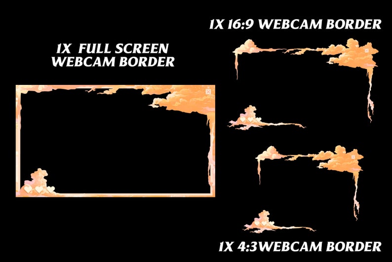Sunset Complete Stream Overlay Package for Twitch | Kawaii Orange Star ...