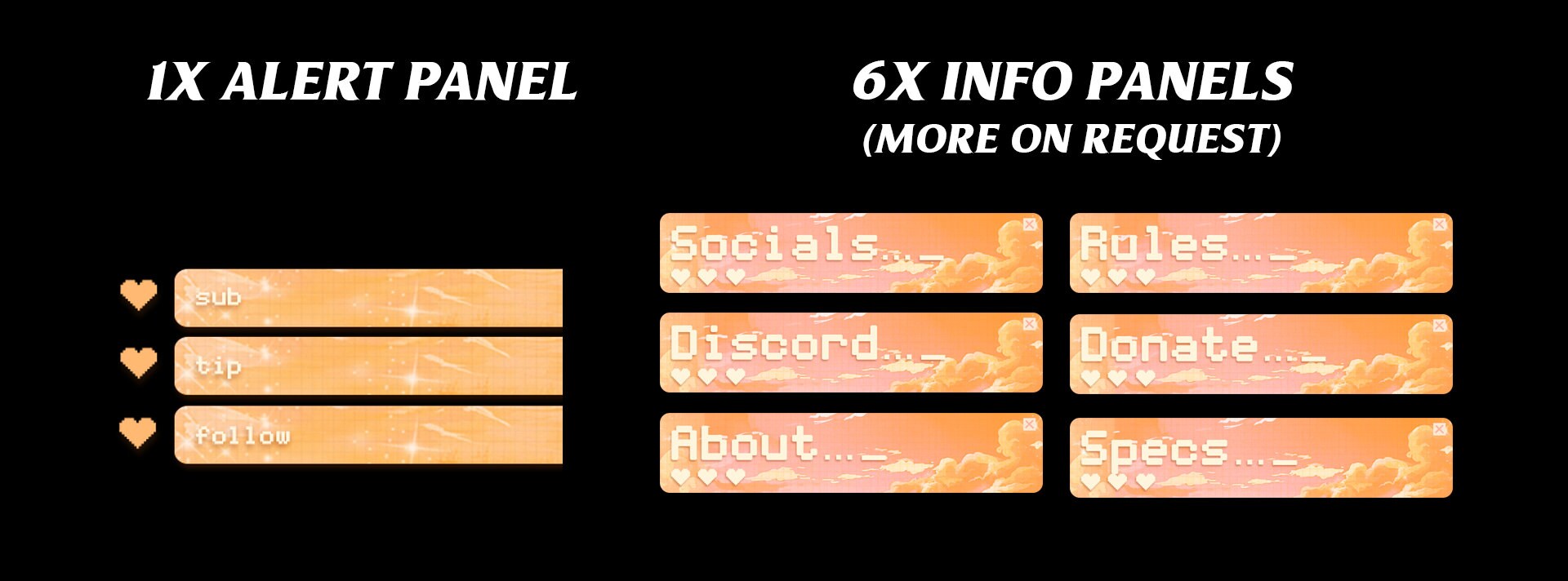 Sunset Complete Stream Overlay Package for Twitch | Kawaii Orange Star ...