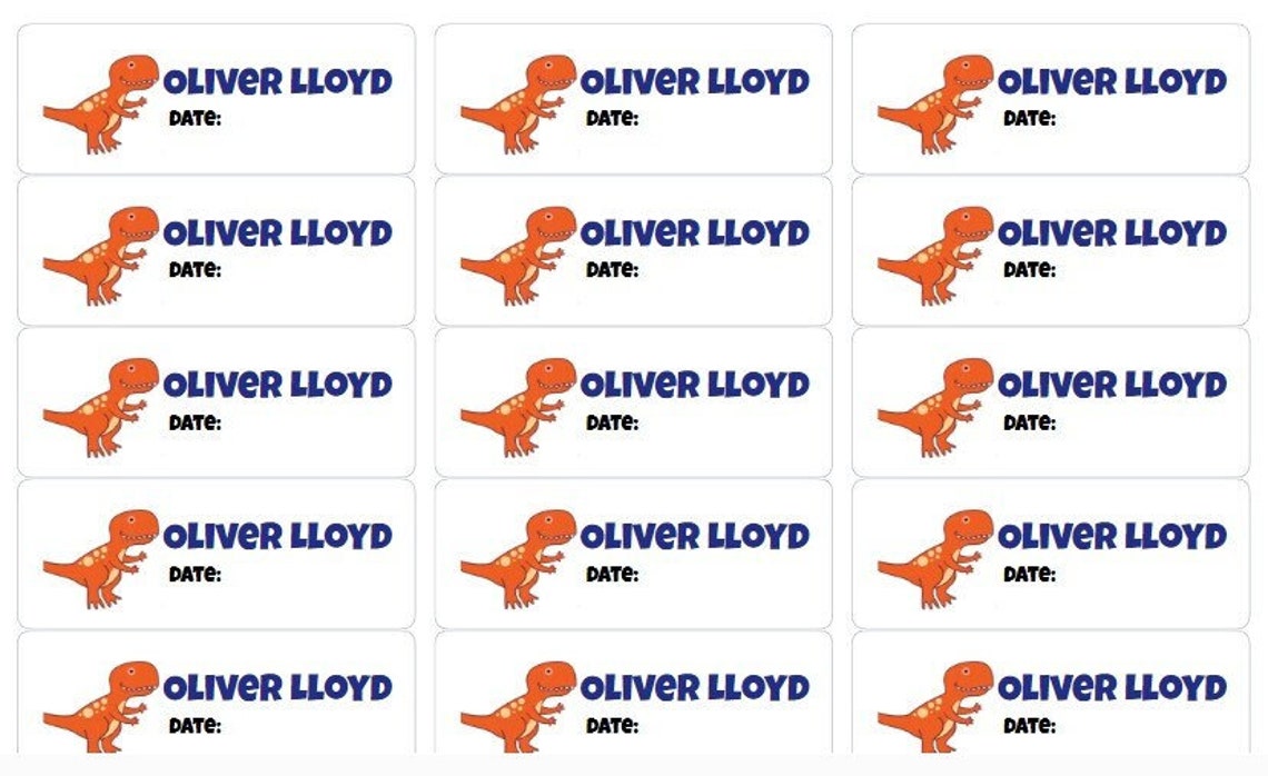 Child Name & Date Labels for Daycare/school - Etsy