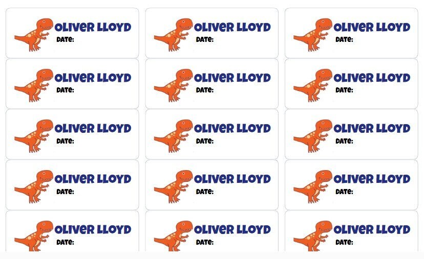 Child Name & Date Labels for Daycare/school - Etsy