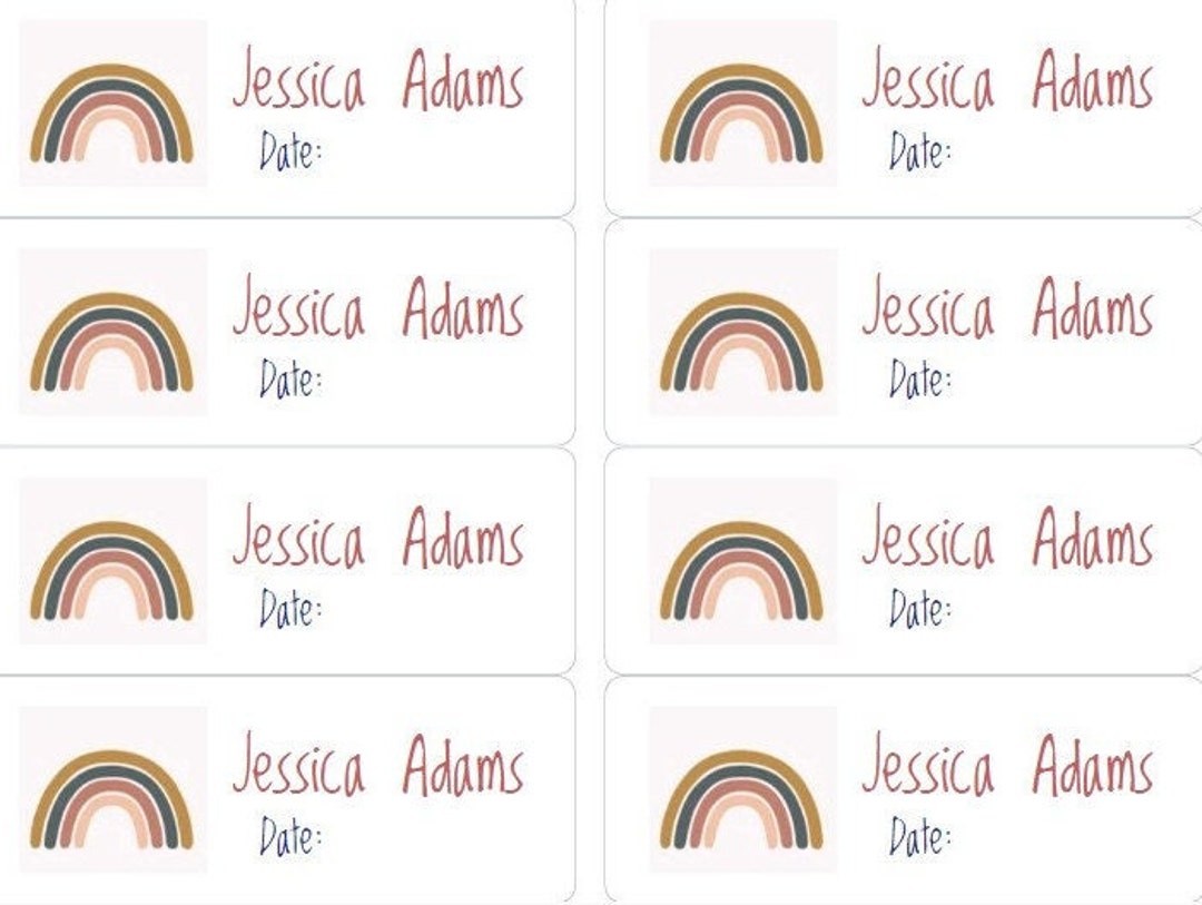 Child Name & Date Labels for Daycare/school - Etsy
