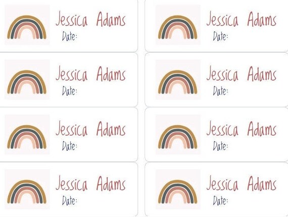 Child Name & Date Labels for Daycare/school - Etsy