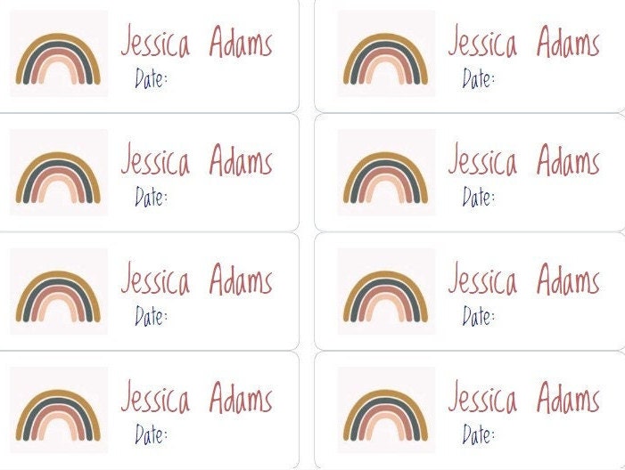 Child Name & Date Labels for Daycare/school - Etsy