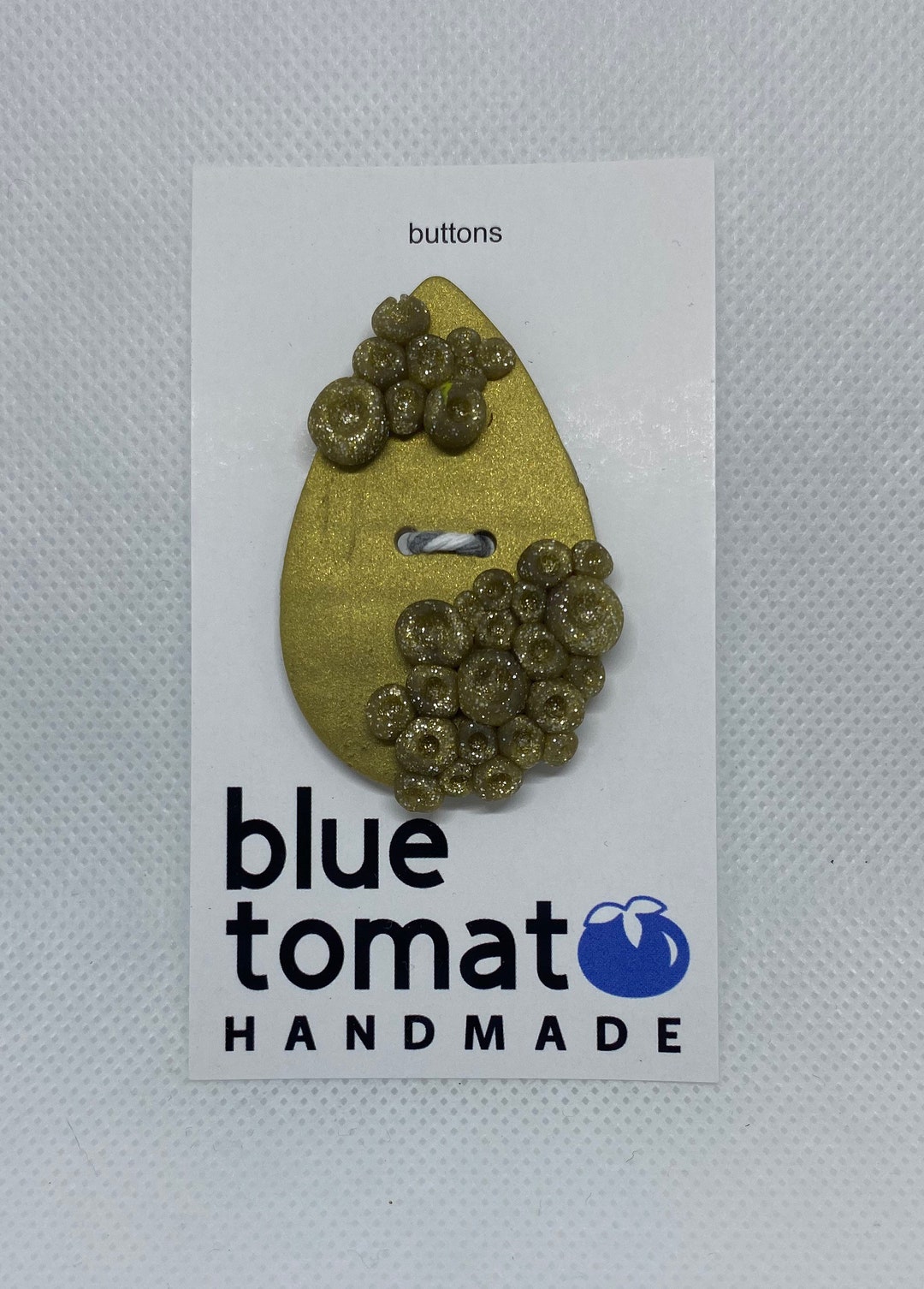 Gold and Bubbles Large Teardrop Button - Etsy