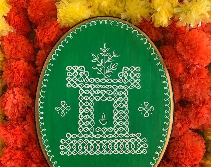 Kolam Backdrop, Kolam Design, Kolam Decor, Muggu Backdrop, Pooja Decor ...