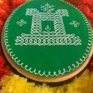 Kolam Backdrop, Kolam Design, Kolam Decor, Muggu Backdrop, Pooja Decor ...