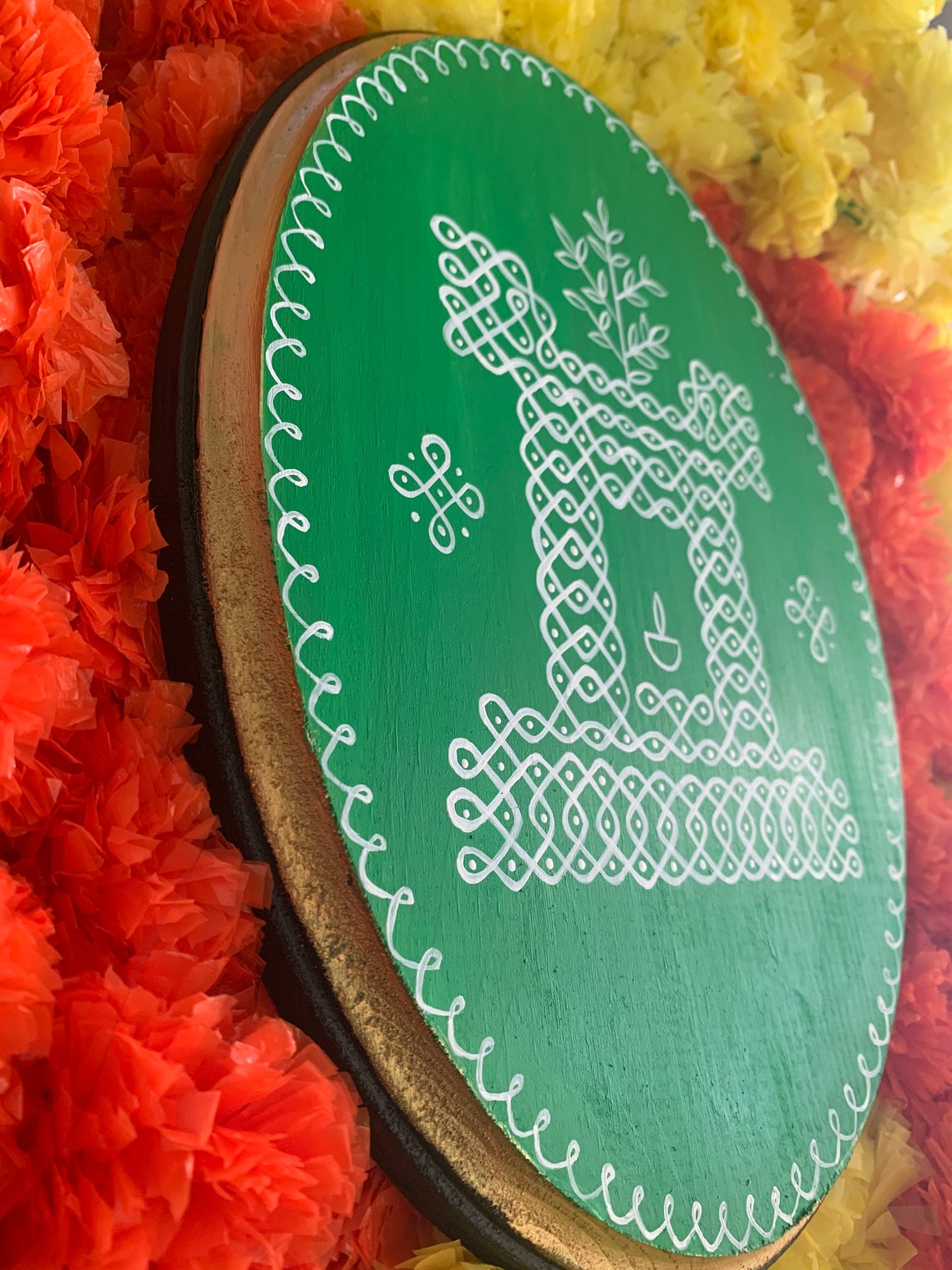 Kolam Backdrop, Kolam Design, Kolam Decor, Muggu Backdrop, Pooja Decor ...