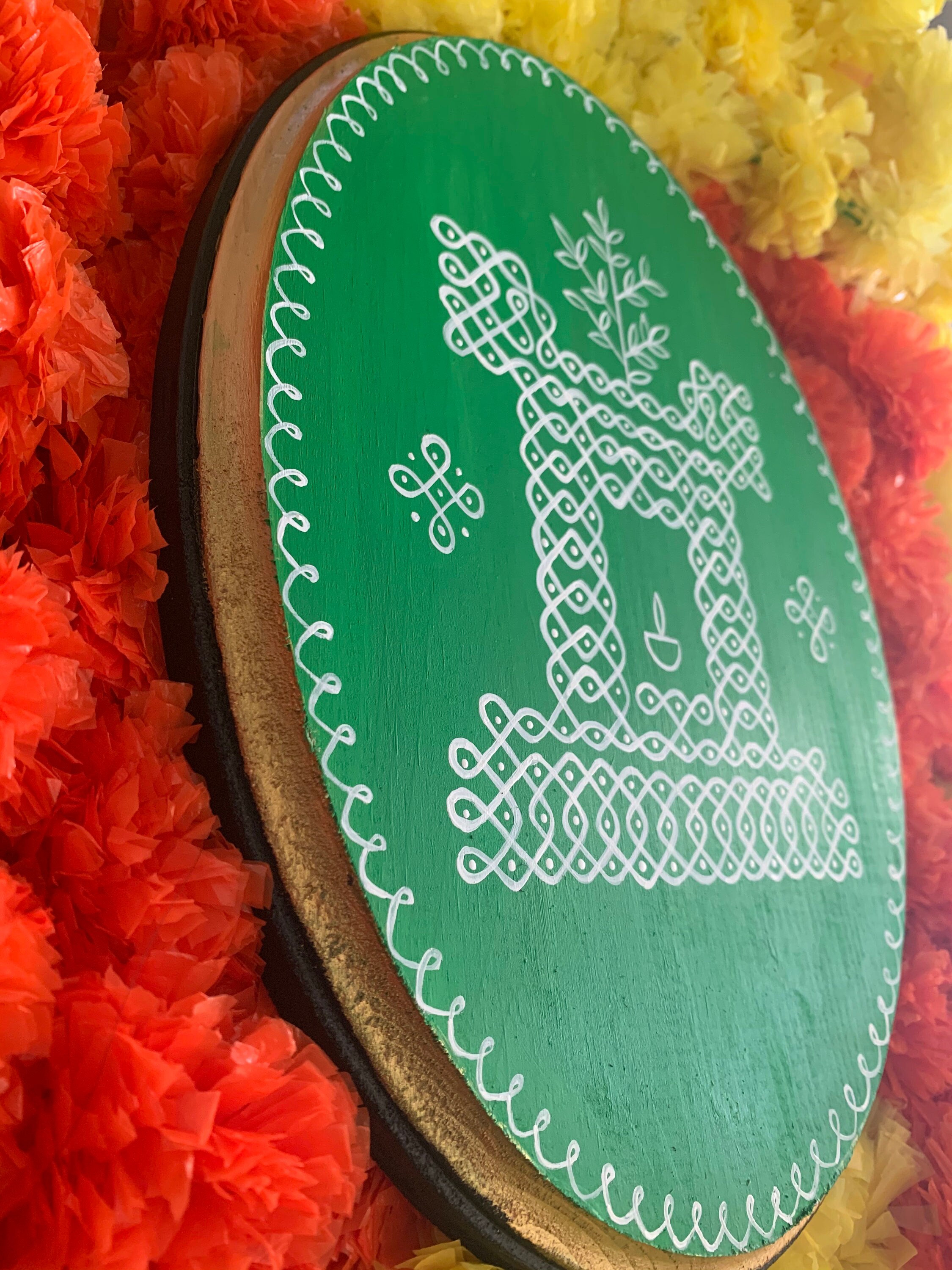 Kolam Backdrop, Kolam Design, Kolam Decor, Muggu Backdrop, Pooja Decor ...