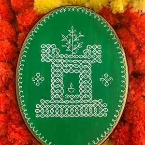 Kolam Backdrop, Kolam Design, Kolam Decor, Muggu Backdrop, Pooja Decor ...