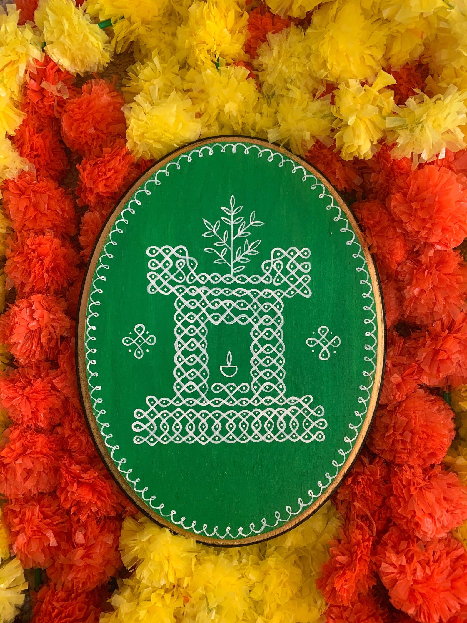 Kolam Backdrop, Kolam Design, Kolam Decor, Muggu Backdrop, Pooja Decor ...