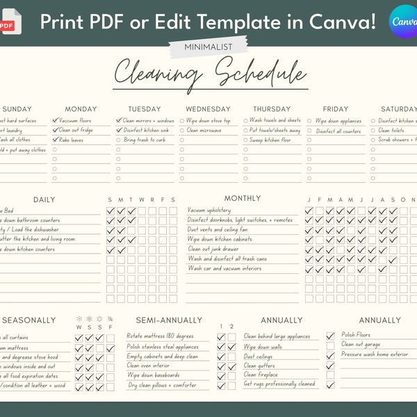 Adult Adhd Cleaning Chart - Etsy