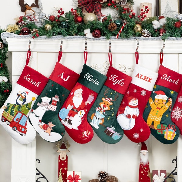 Applique Personalized Christmas Stocking - Etsy