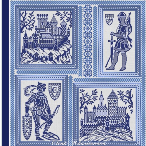 Castles and Knights Counted Cross Stitch Pattern Medieval - Etsy