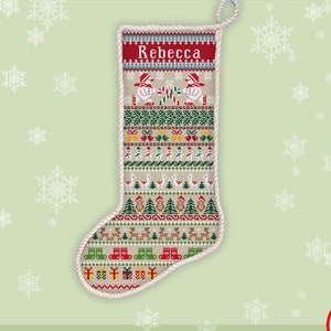 Custom Christmas Stocking Cross Stitch Pattern Snowmen Llamas Owls ...