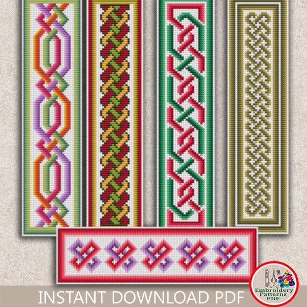 Celtic Cross Stitch Bookmark Pattern - Etsy
