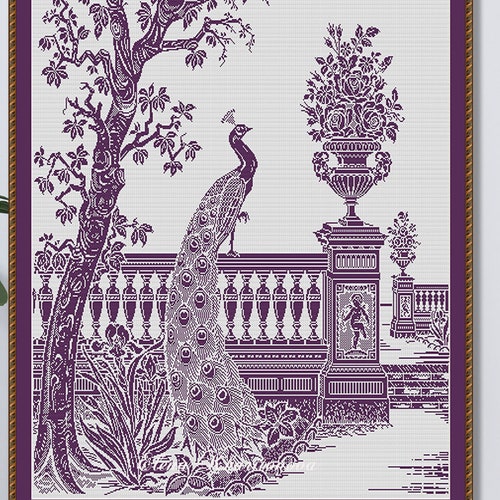 Peacock Counted Cross Stitch Pattern Bird Peafowl Embroidery - Etsy