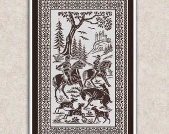 Hunting Scene Cross Stitch - Etsy
