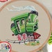 Steam Train Cross Stitch Pattern Locomotive Embroidery Design Cartoon ...