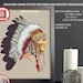 Native American Indian Chief Counted Cross Stitch Pattern Indian Chief ...