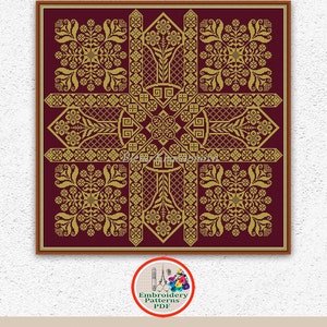 Monochrome Sampler Counted Cross Stitch Pattern Tile Cross Stitch Tile ...