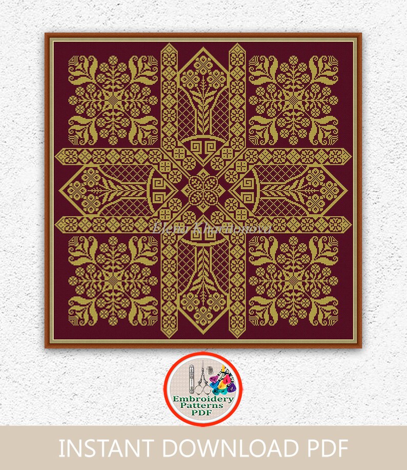 Monochrome Sampler Counted Cross Stitch Pattern Tile Cross Stitch Tile ...