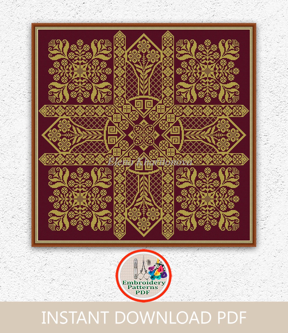 Monochrome Sampler Counted Cross Stitch Pattern Tile Cross - Etsy