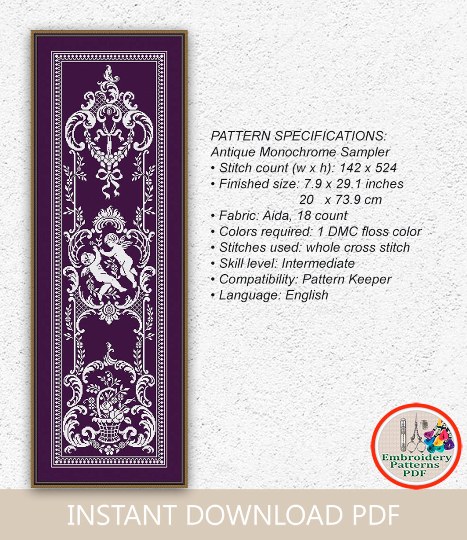 Two Baby Angels Counted Cross Stitch Pattern Monochrome - Etsy