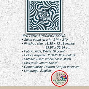 Black and White Swirls Cross Stitch Pattern Geometric Cross Stitch ...