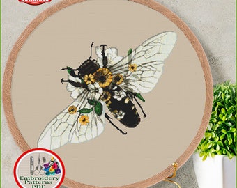 Honey Bee Counted Cross Stitch Chart Design Size 6.89 X - Etsy