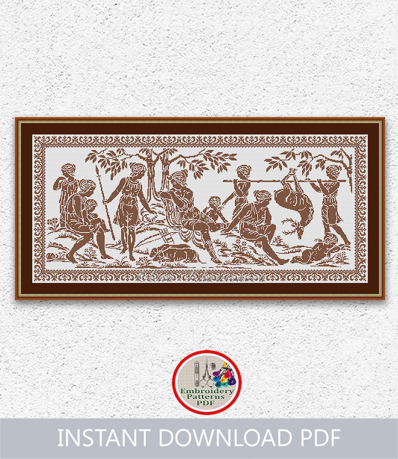 Hunting Goddesses Counted Cross Stitch Pattern Monochrome - Etsy