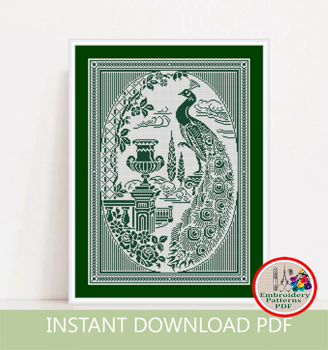 Peacock Counted Cross Stitch Pattern Bird Peafowl Embroidery - Etsy