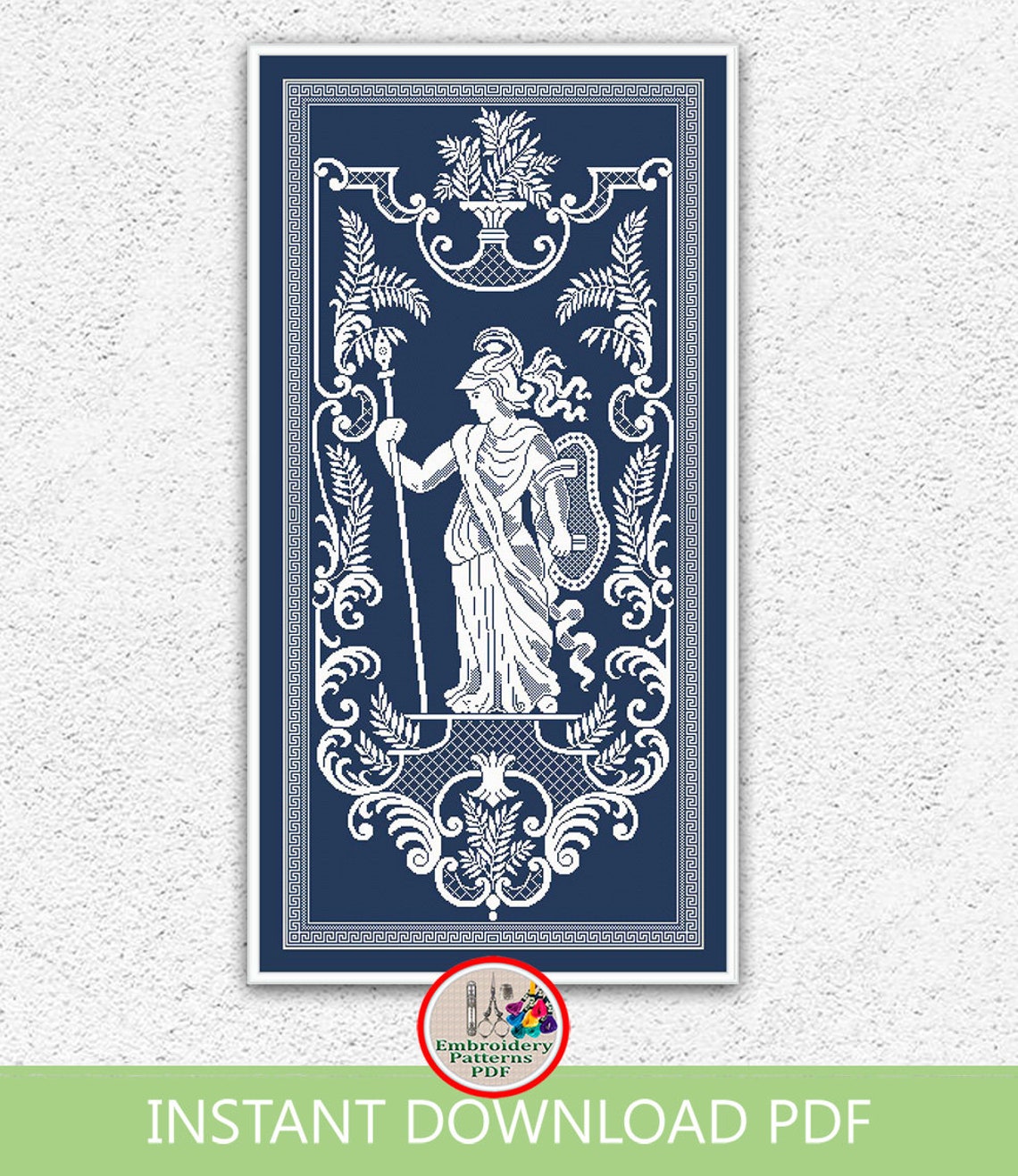 Ancient Female Warrior Cross Stitch Pattern Woman Cross Stitch ...