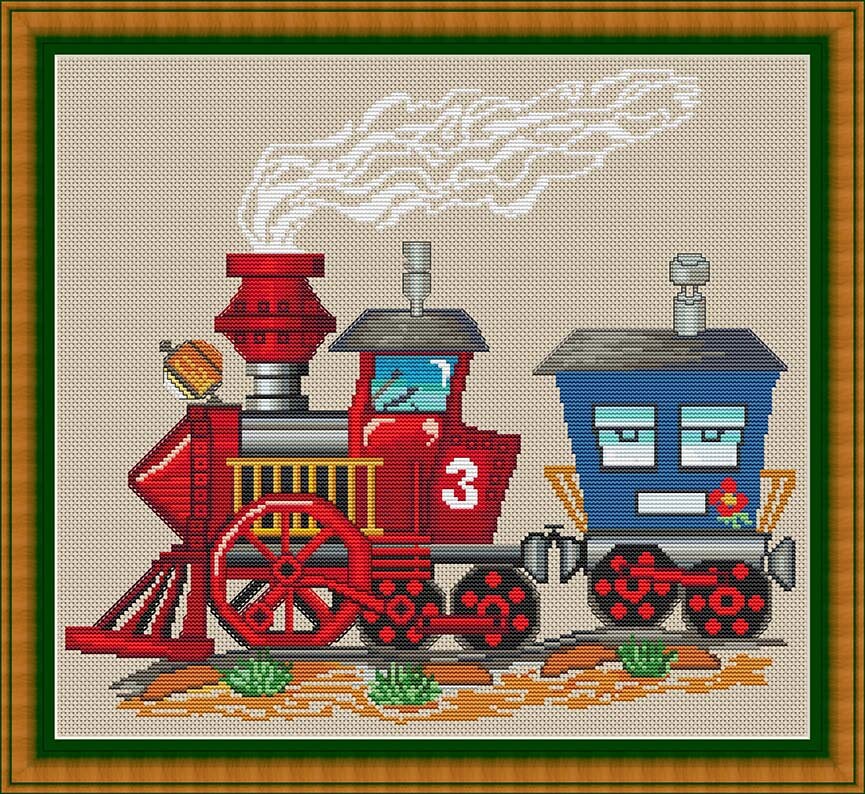 Old Fashioned Train Cross Stitch Pattern Railway Locomotive - Etsy