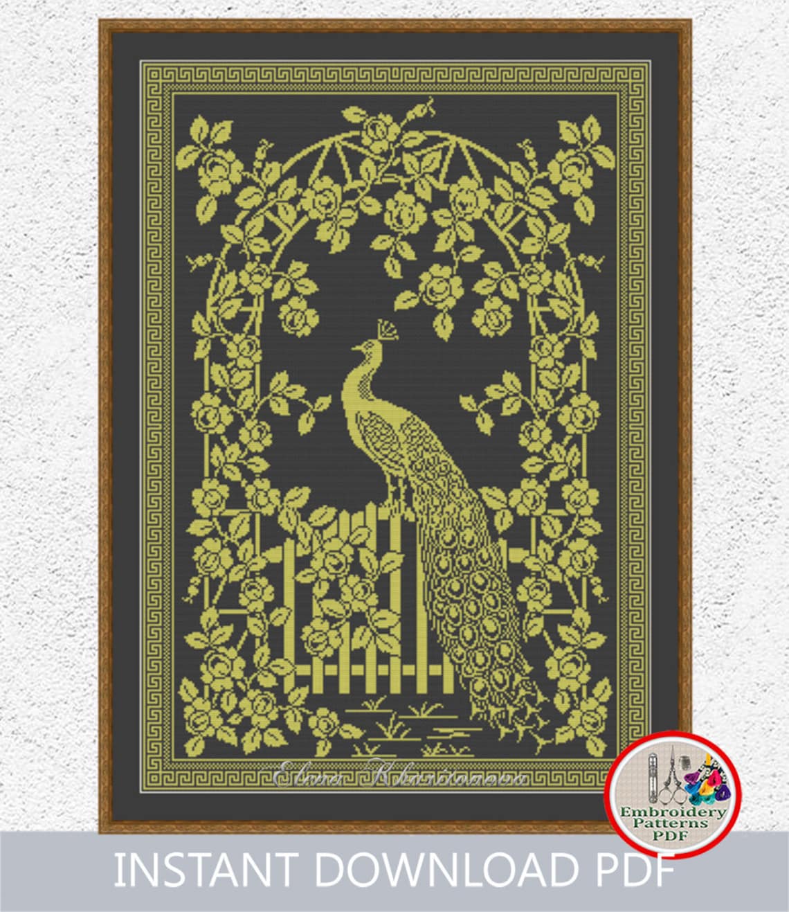 Bird Peacock Counted Cross Stitch Pattern Antique Floral - Etsy