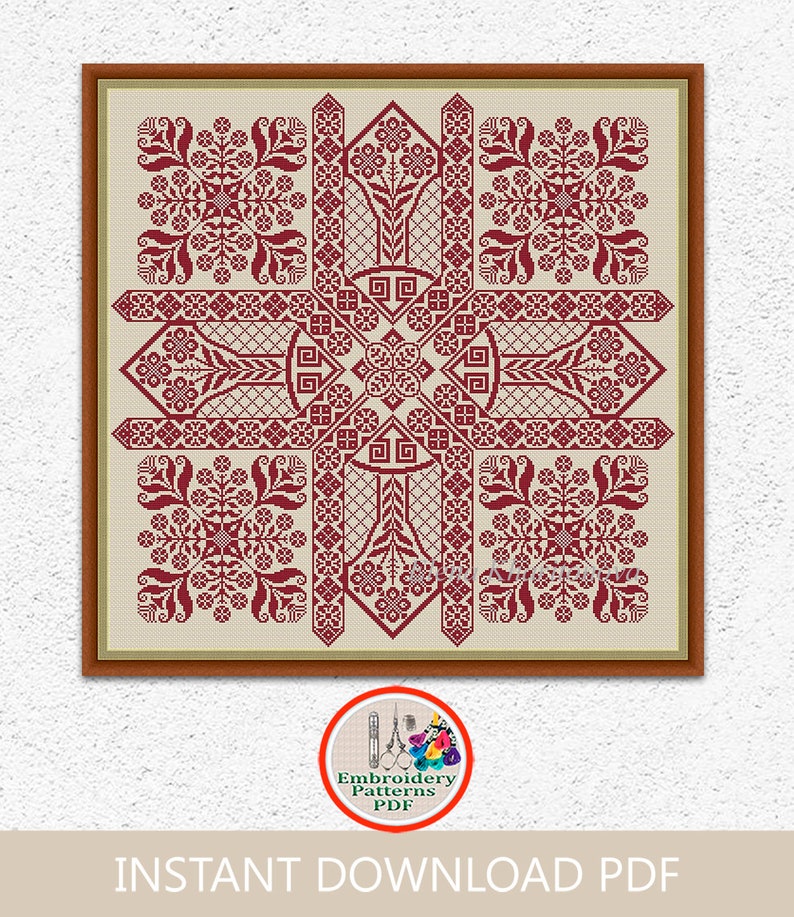 Monochrome Sampler Counted Cross Stitch Pattern Tile Cross Etsy