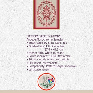 Roses Monochrome Sampler Counted Cross Stitch Pattern Rose Cross Stitch ...