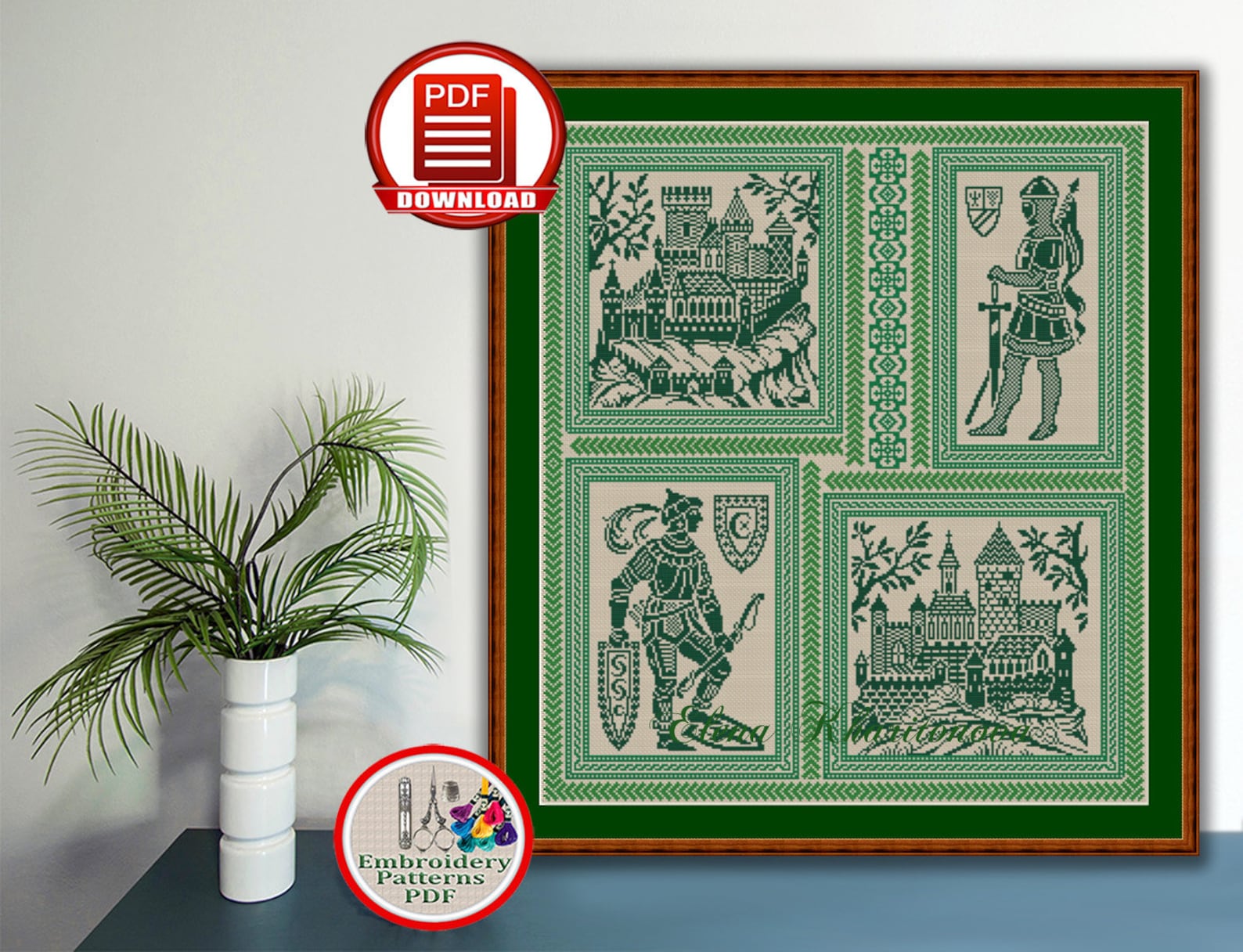 Castles and Knights Counted Cross Stitch Pattern Medieval - Etsy