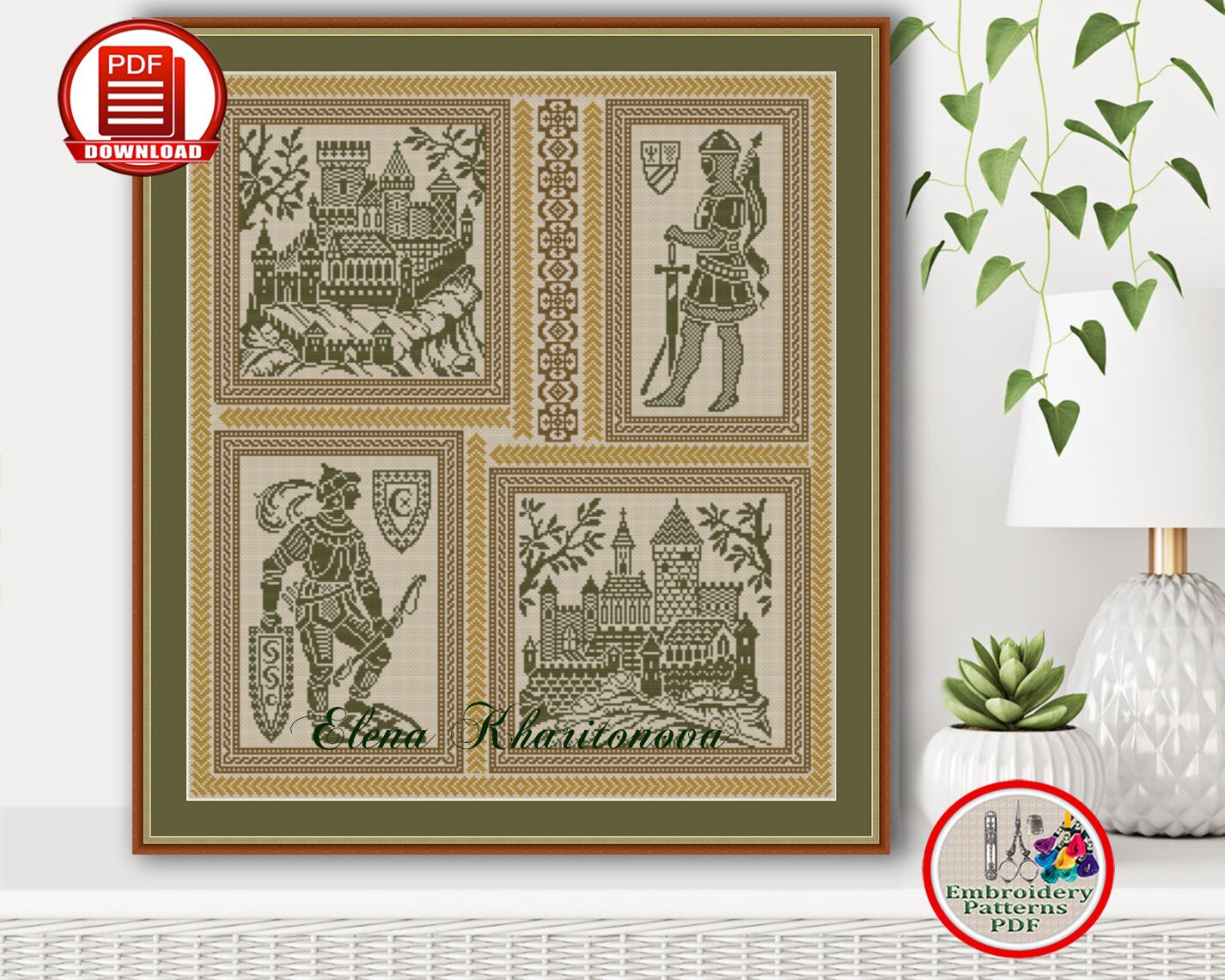 Castles and Knights Counted Cross Stitch Pattern Medieval - Etsy
