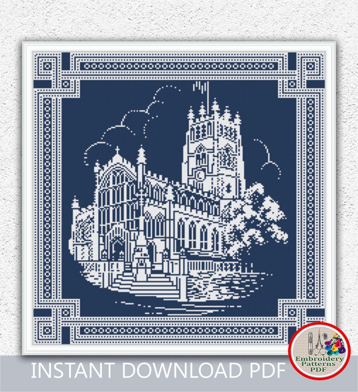 Medieval Castle Counted Cross Stitch Pattern Monochrome - Etsy