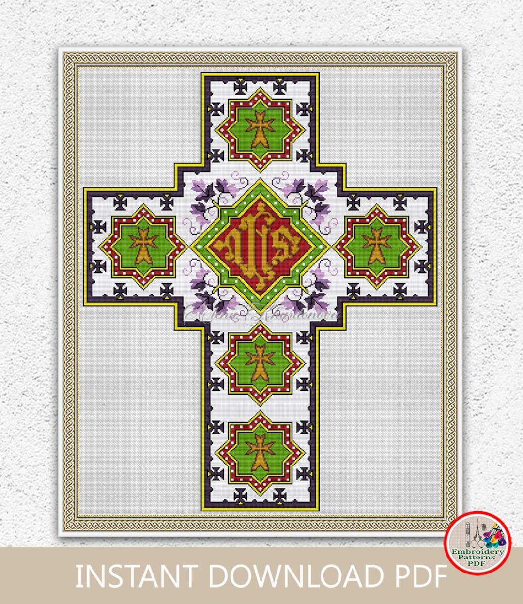 Christian Cross Stitch Pattern Religious Embroidery Design Christian ...
