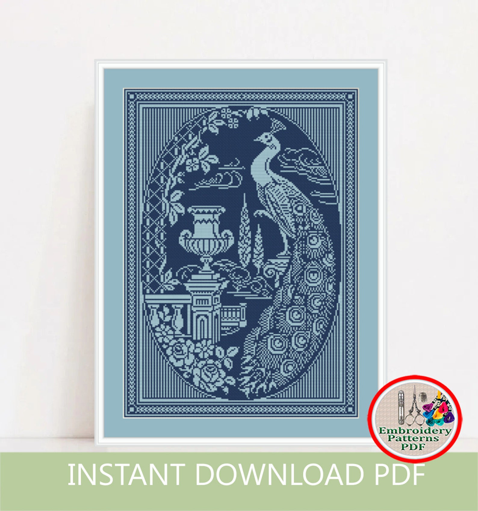 Peacock Counted Cross Stitch Pattern Bird Peafowl Embroidery - Etsy