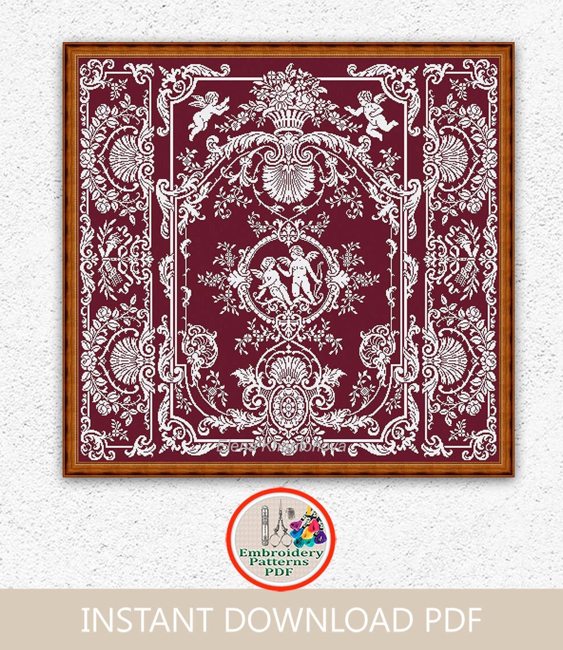 Two Angels Counted Cross Stitch Pattern Monochrome Sampler - Etsy